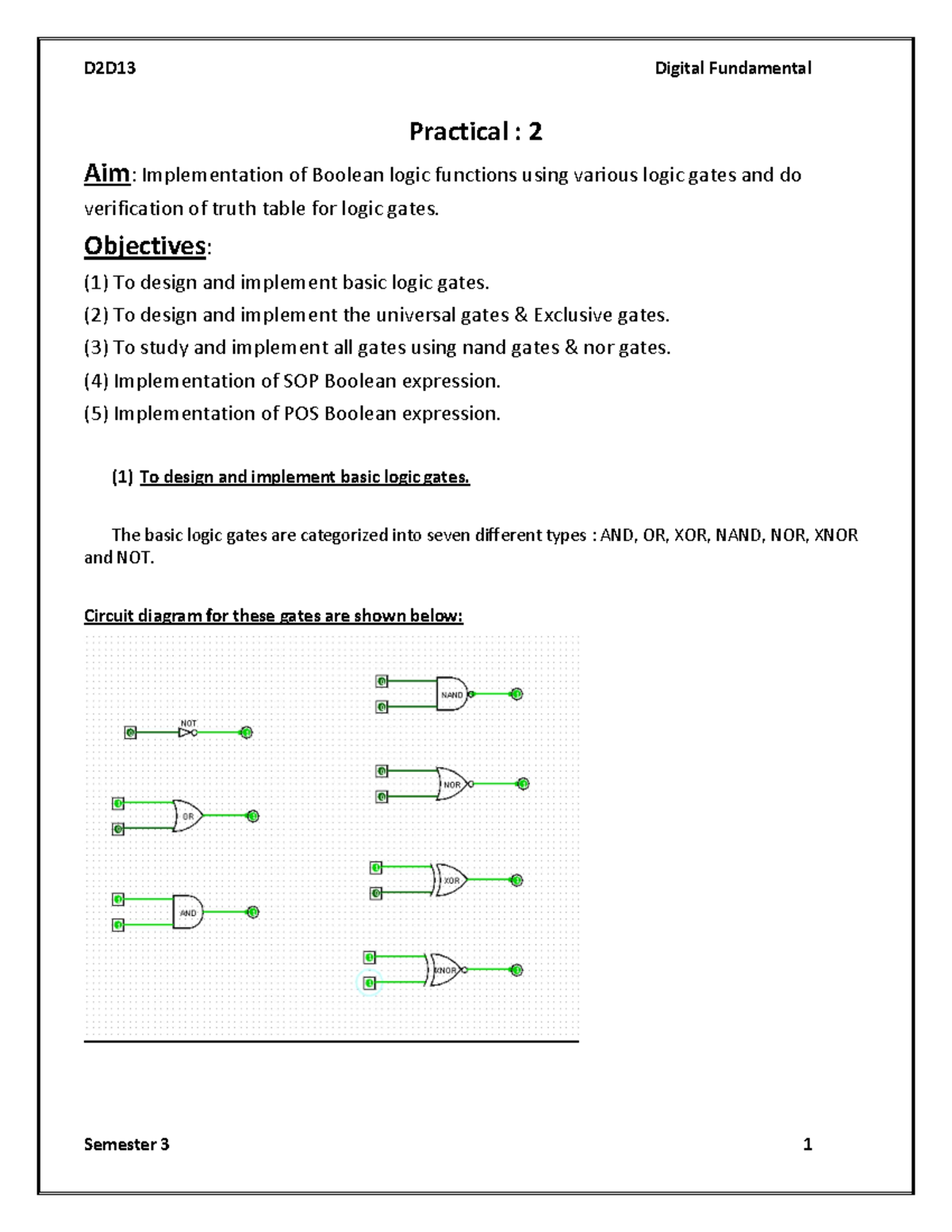 D2D13 DF PR-2 - Digital fundamental practicals - Practical : 2 Aim ...