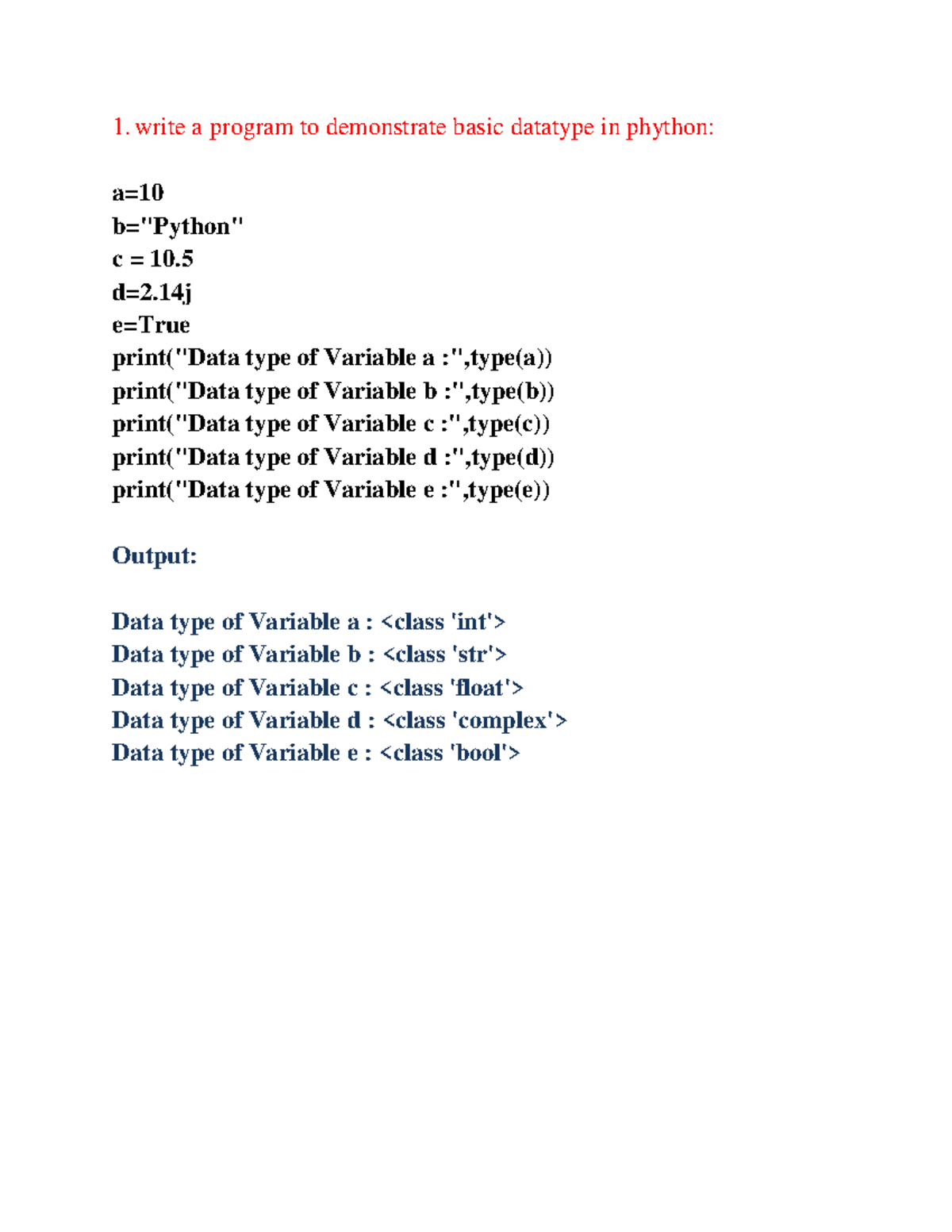 Python lab manual (1)-2022-1 - 1. write a program to demonstrate basic ...