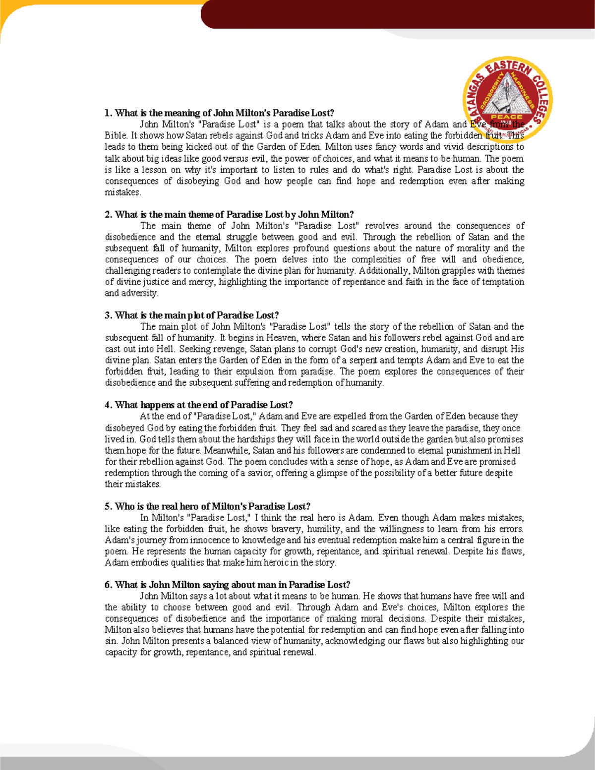 Paradise Lost - What is the meaning of John Milton's Paradise Lost ...