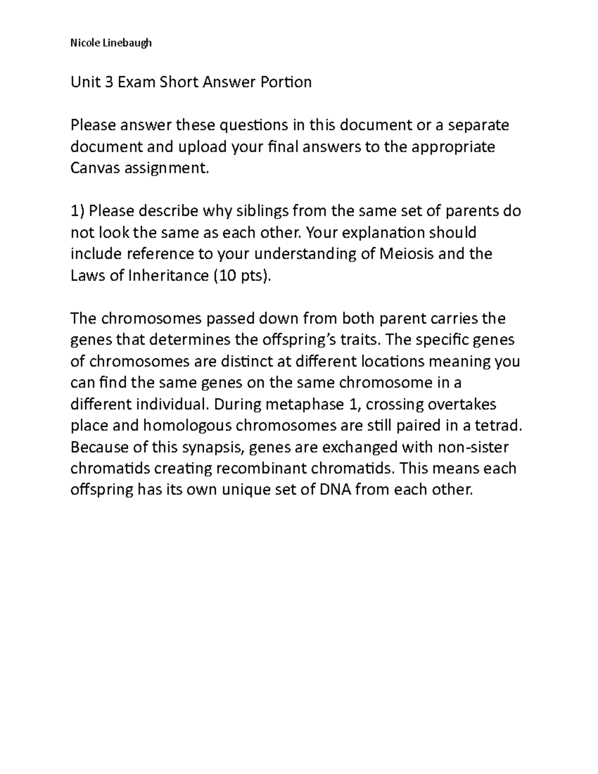 Unit 3 Exam Short Answer Portion - Nicole Linebaugh Unit 3 Exam Short ...