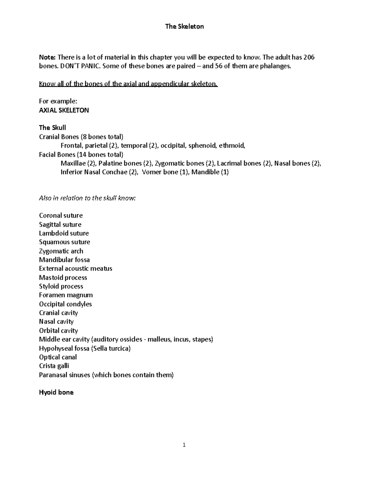 Bone List - List of human bones - The Skeleton Note: There is a lot of ...
