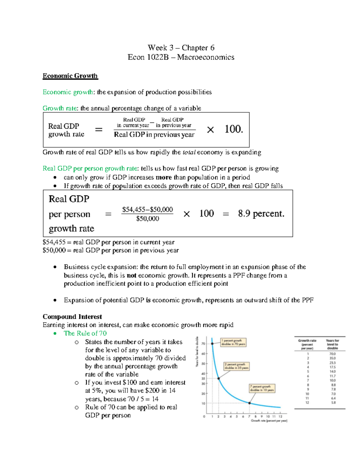 Week 3 - Chapter 6 - econ - Week 3 – Chapter 6 Econ 1022B ...