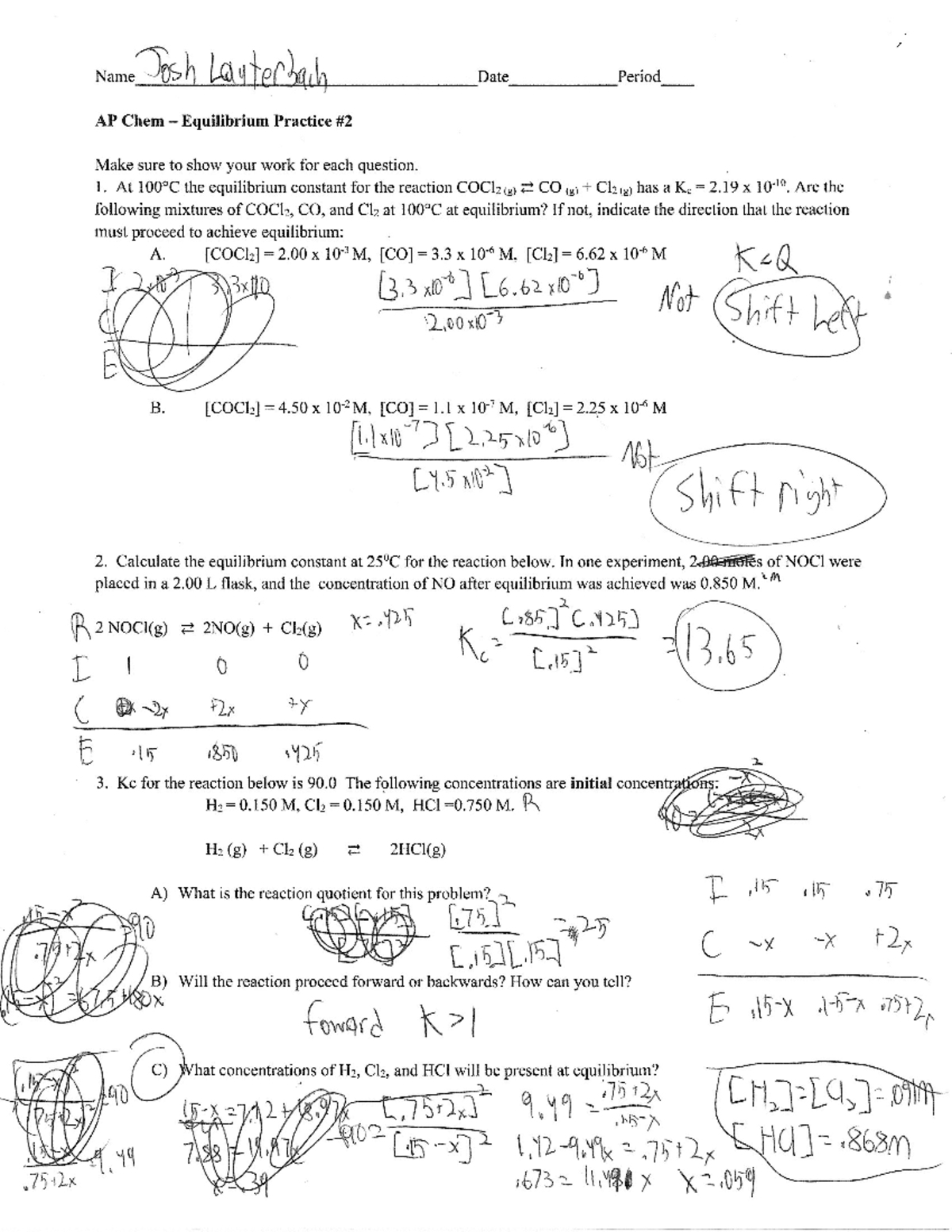 Equalibrium Practice pt2 p1 - Studocu