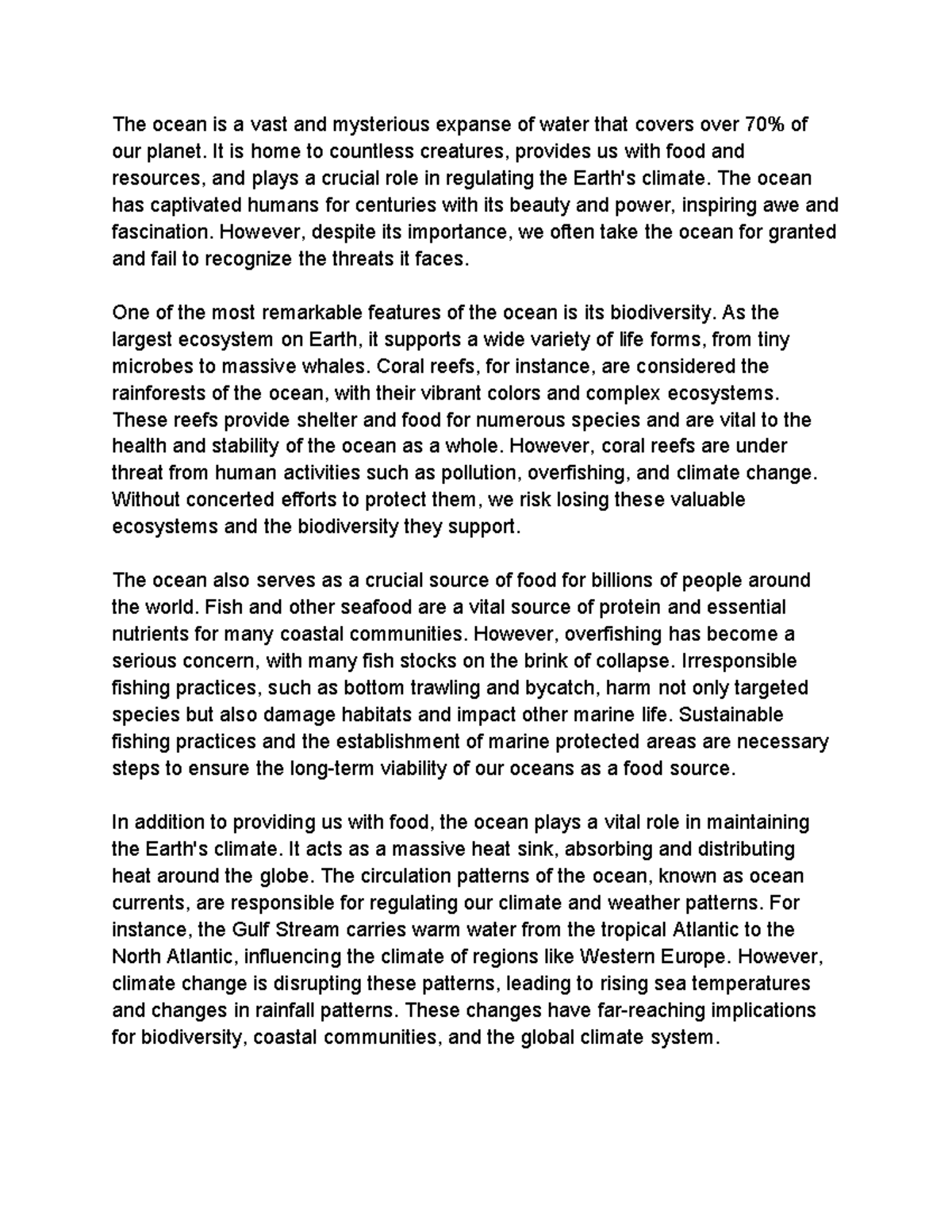 Untitled document (32) - The ocean is a vast and mysterious expanse of ...