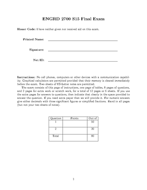 Hw 4 sol - Hw4 Solutions - ENGRD 2700: Basic Engineering Probability and Statistics Fall 2020 ...