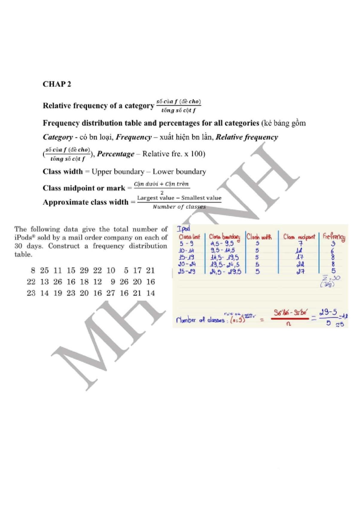 Overall QBM101 - CHAP 2 so cua f (de cho) Relative frequency of a ...