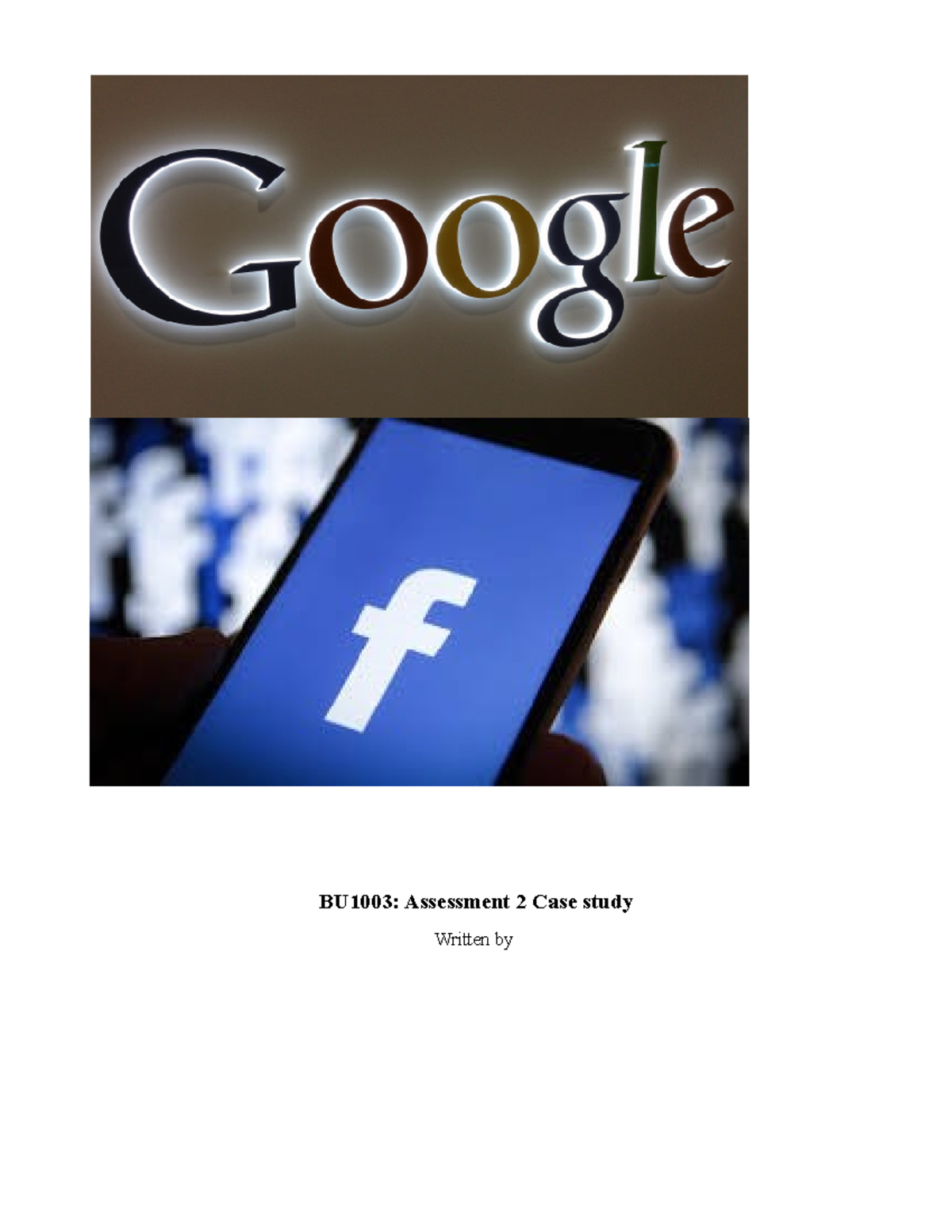 BU1003 essay - BU1003: Assessment 2 Case study Written by Market ...