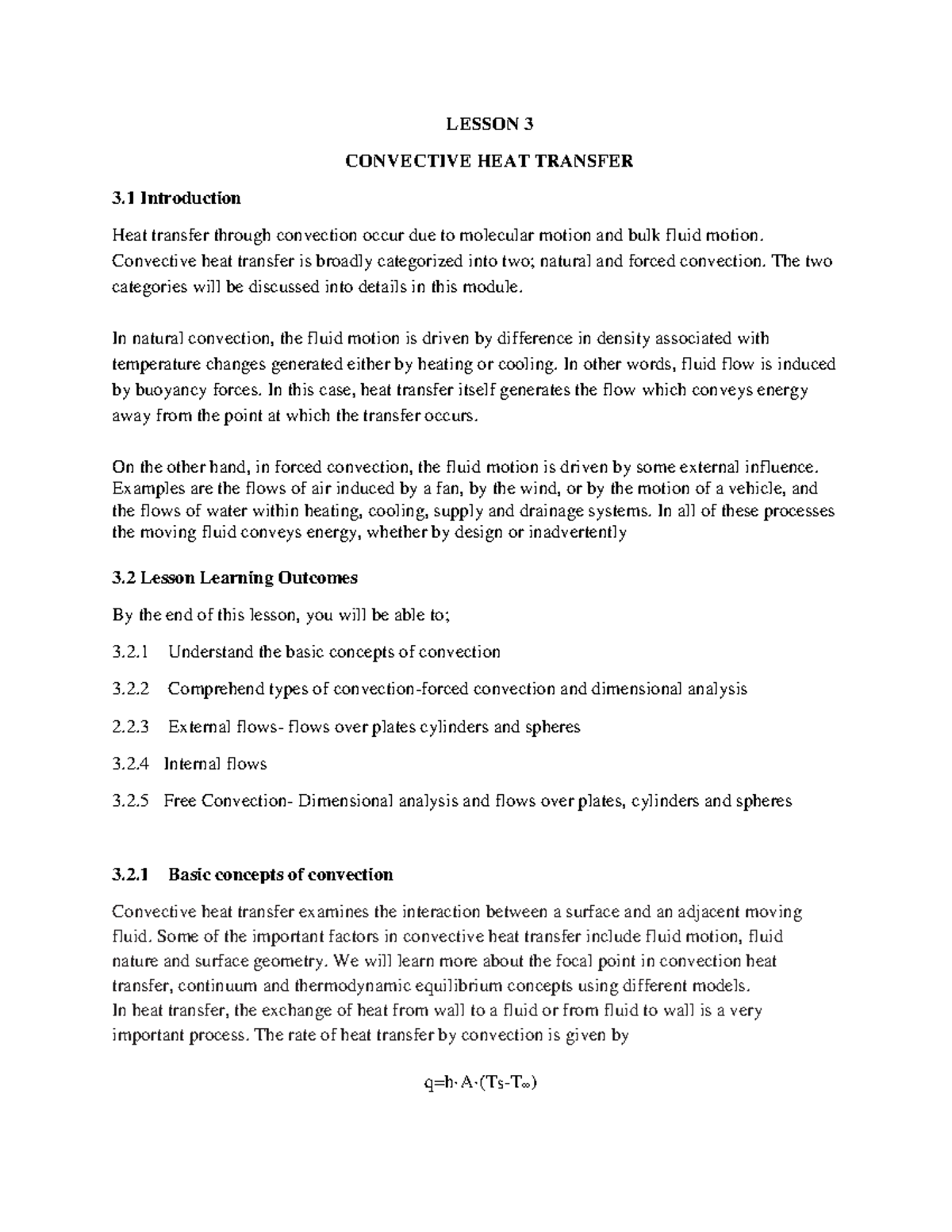 Convection heat transfer - LESSON 3 CONVECTIVE HEAT TRANSFER 3 ...