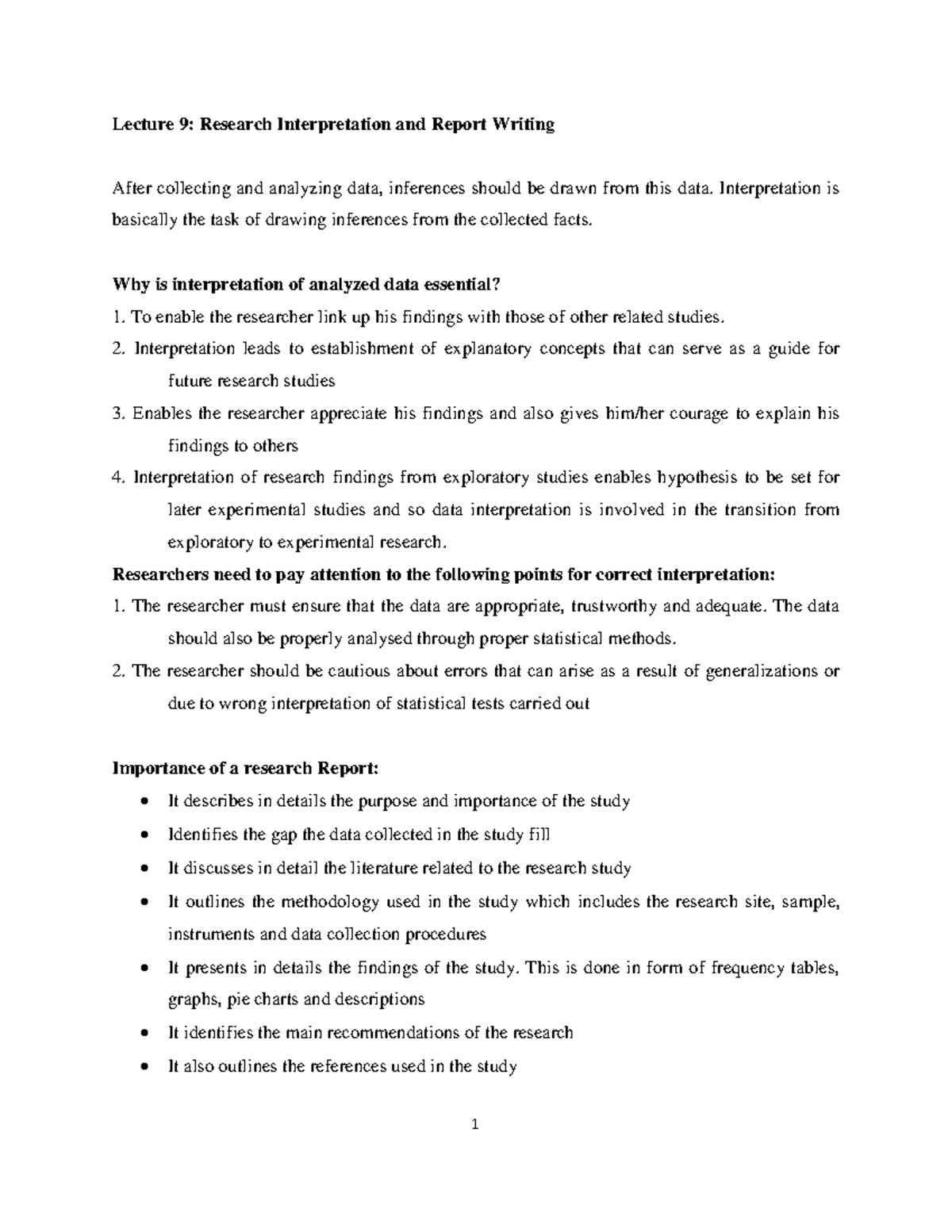 Lecture 9 MBA - research methodology - Lecture 9: Research ...