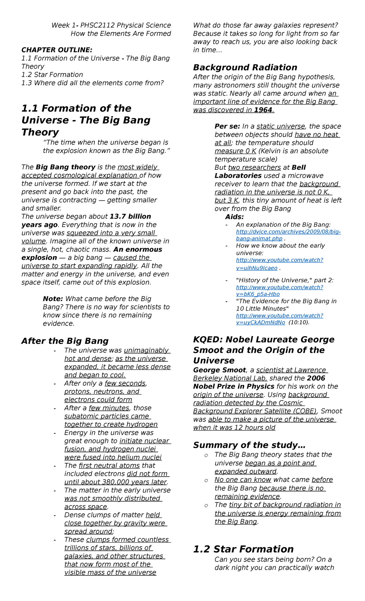(PHSC) Physical Science Notes (Summary and Overview) WEEK 1-10 - Week 1 ...