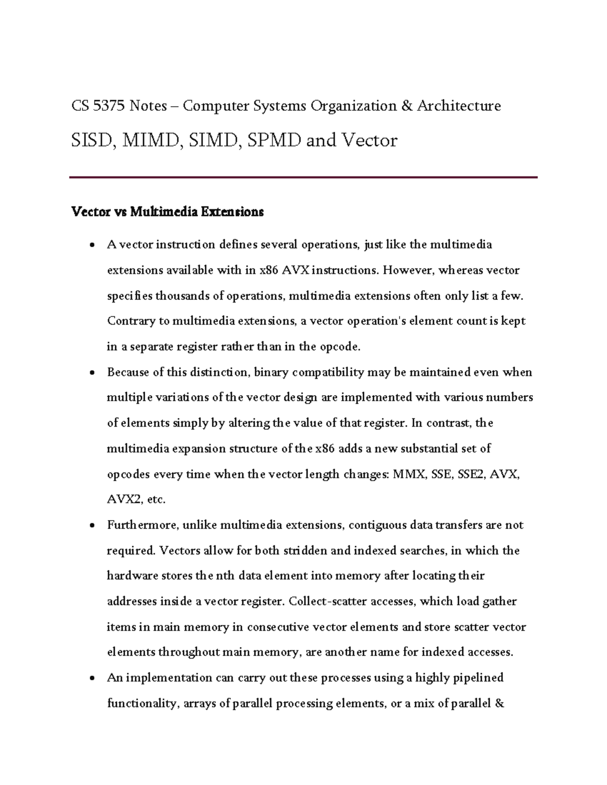 CS 5375 Review Notes - P33 - CS 5375 Notes 3 Computer Systems ...