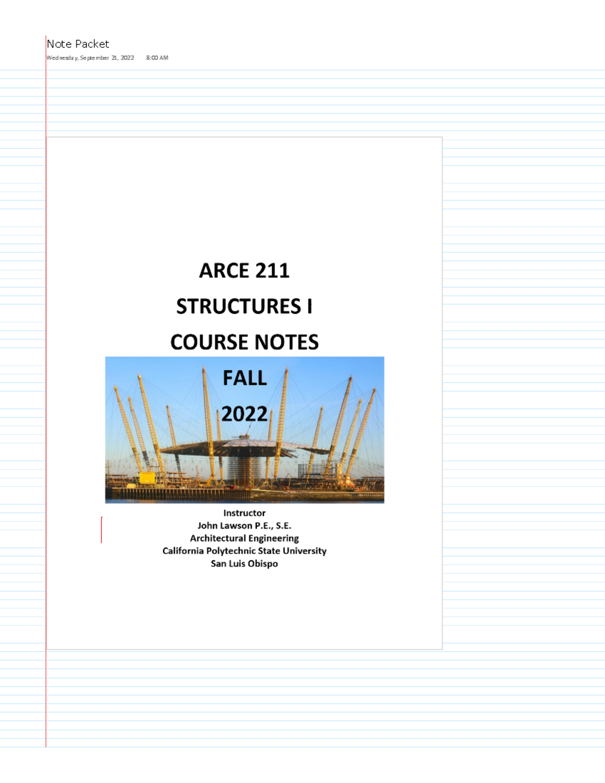 Note Packet filled - Note Packet Wednesday, September 21, 2022 8:00 AM ...