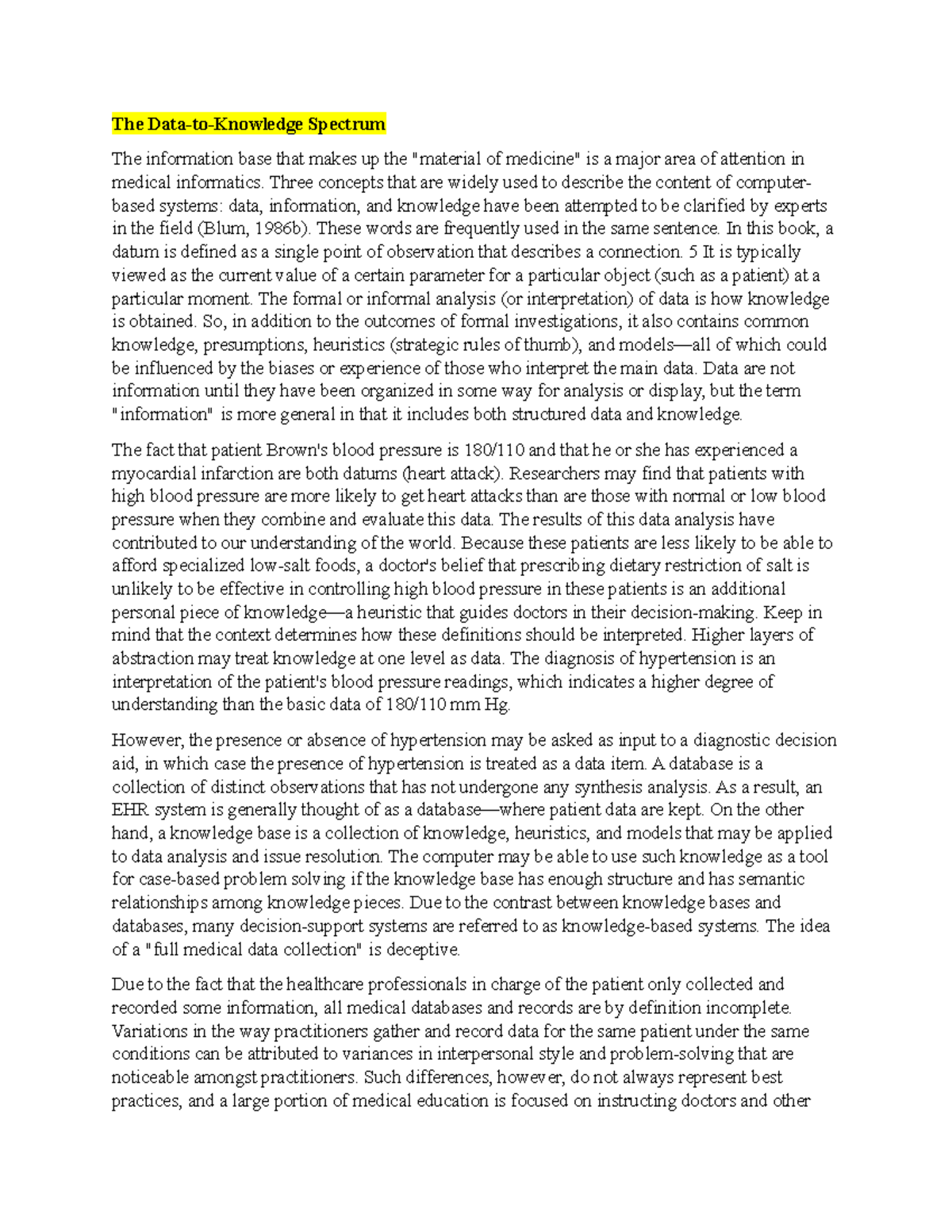 The Data-to-Knowledge Spectrum - Three concepts that are widely used to ...