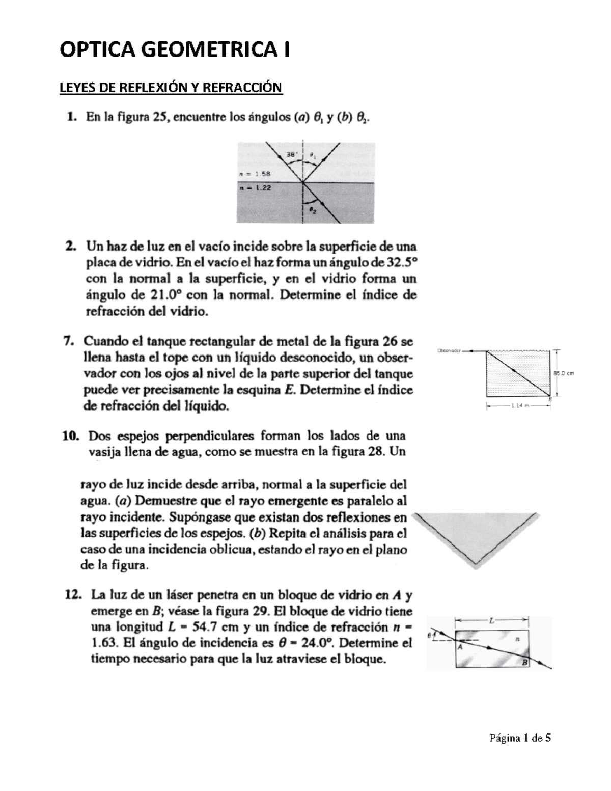 Óptica Geométrica I - Física I - OPTICA GEOMETRICA I LEYES DE REFLEXIÓN ...
