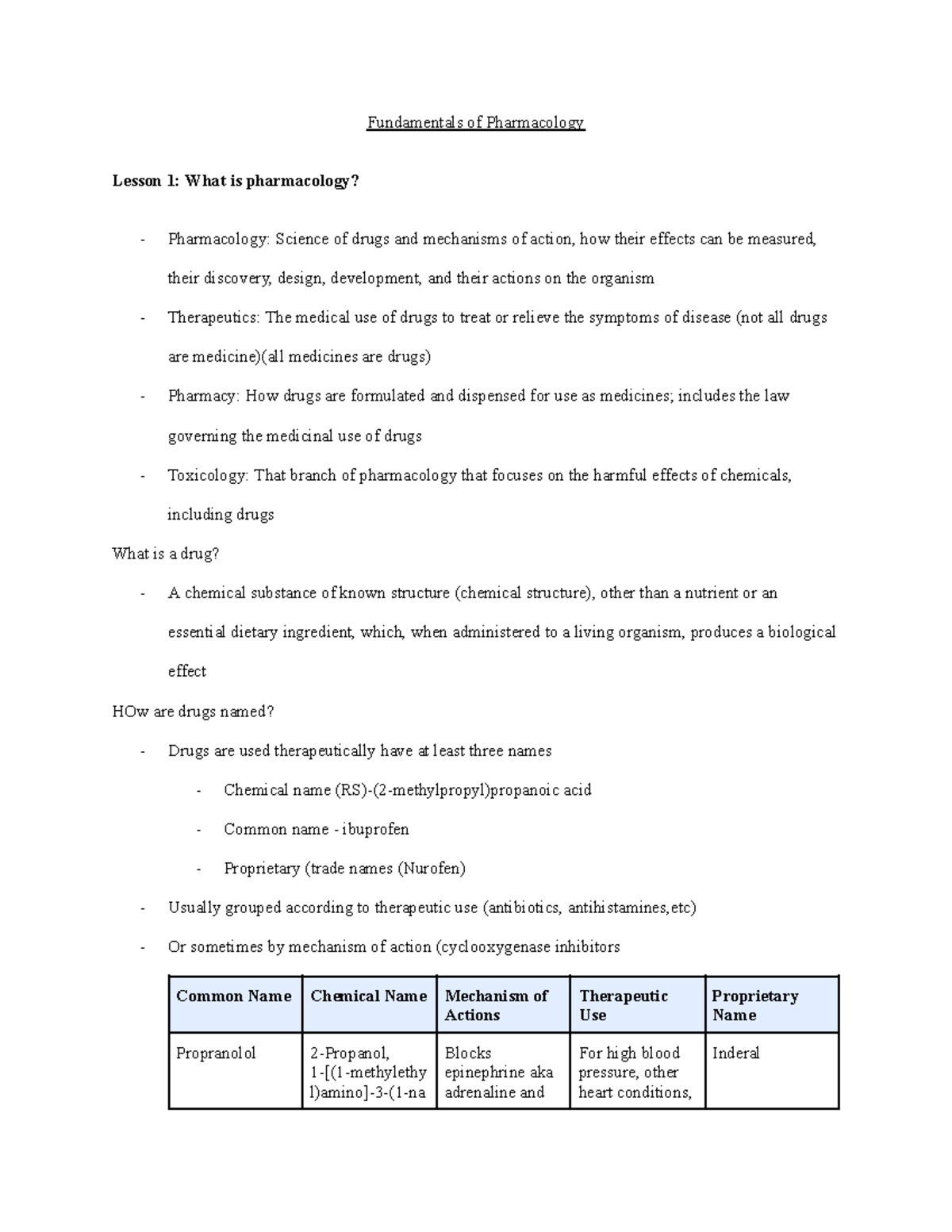 Fundamentals of Pharmacology - Fundamentals of Pharmacology Lesson 1 ...