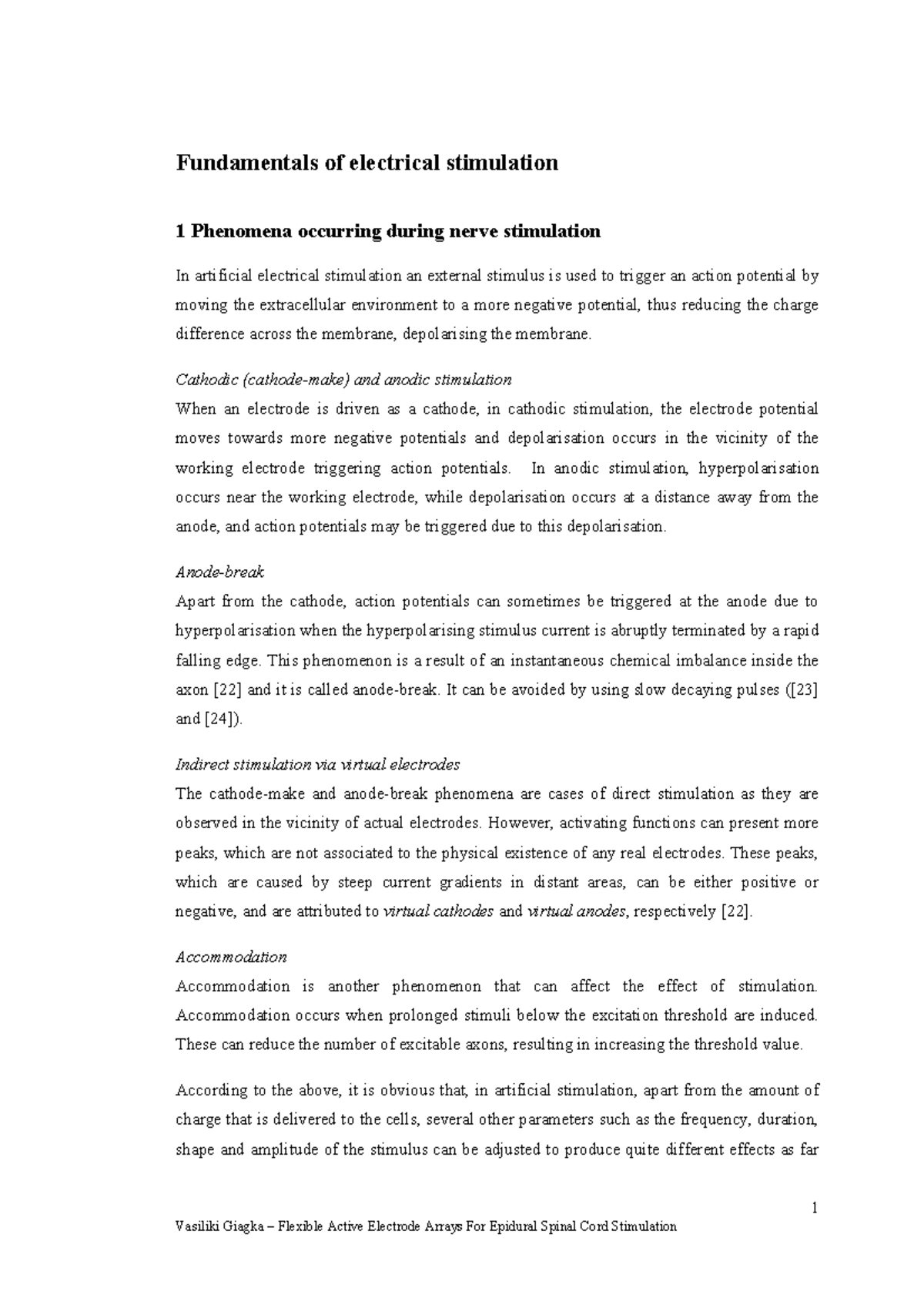 Electrical Stimulation Theory - 1 Fundamentals of electrical ...