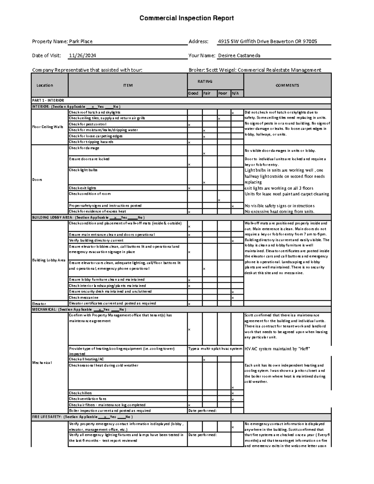 Commercial Inspection Report Final - Commercial Inspection Report ...