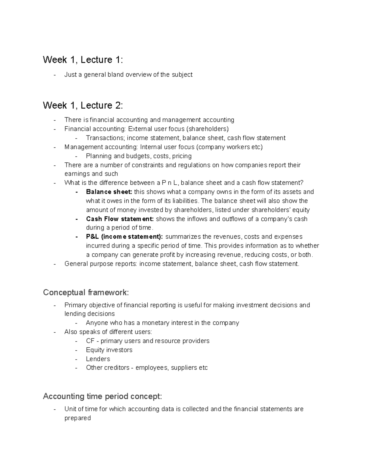 BUSS1030 notes - Week 1, Lecture 1: Just a general bland overview of ...