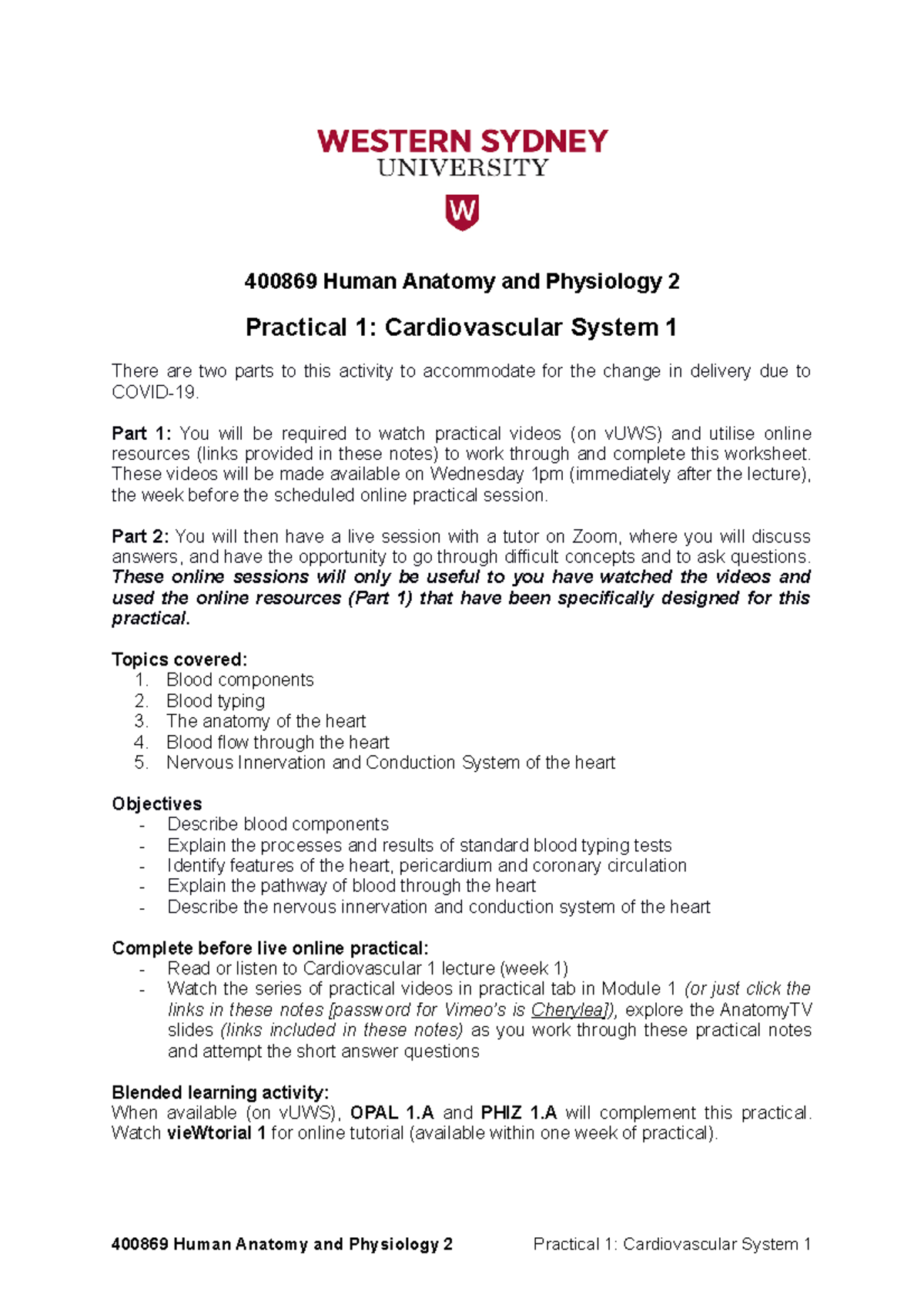 Hap prac 1 prac one prac - 400869 Human Anatomy and Physiology 2 ...