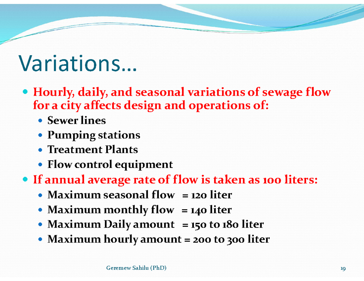 Drainage 6 - notes - Variations... Hourly, daily, and seasonal ...