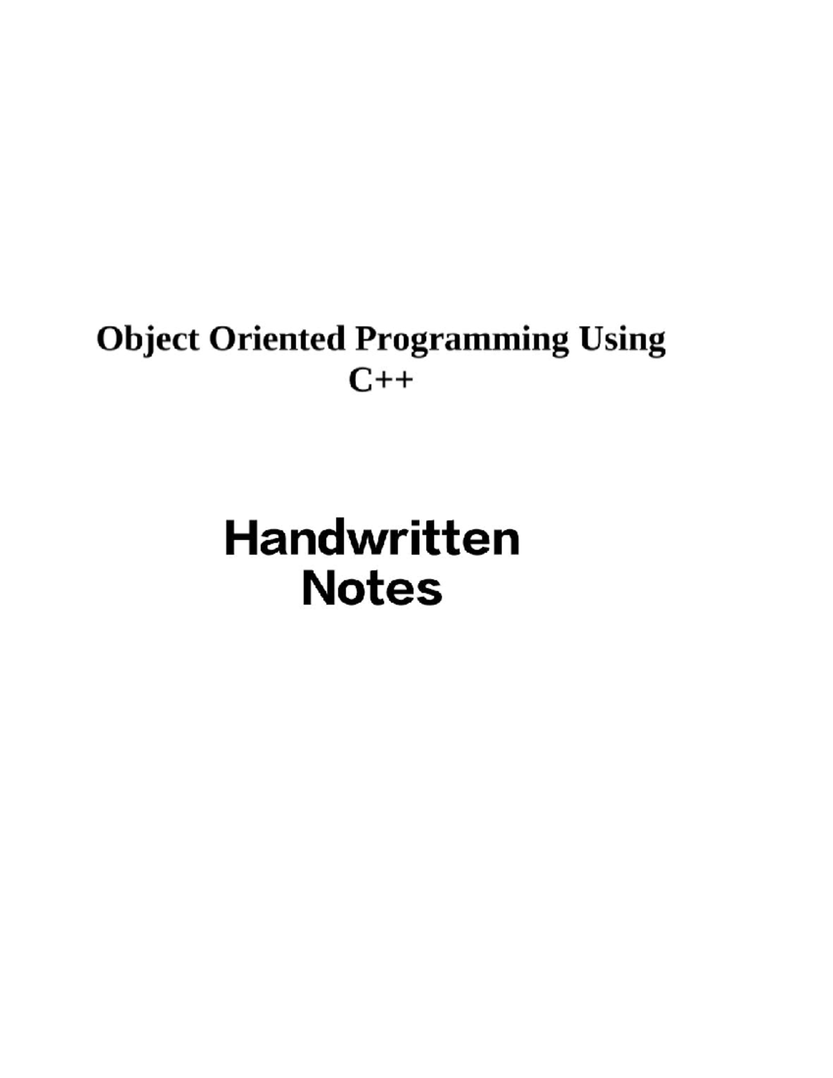 Oops using C++ - Computer Science - Studocu