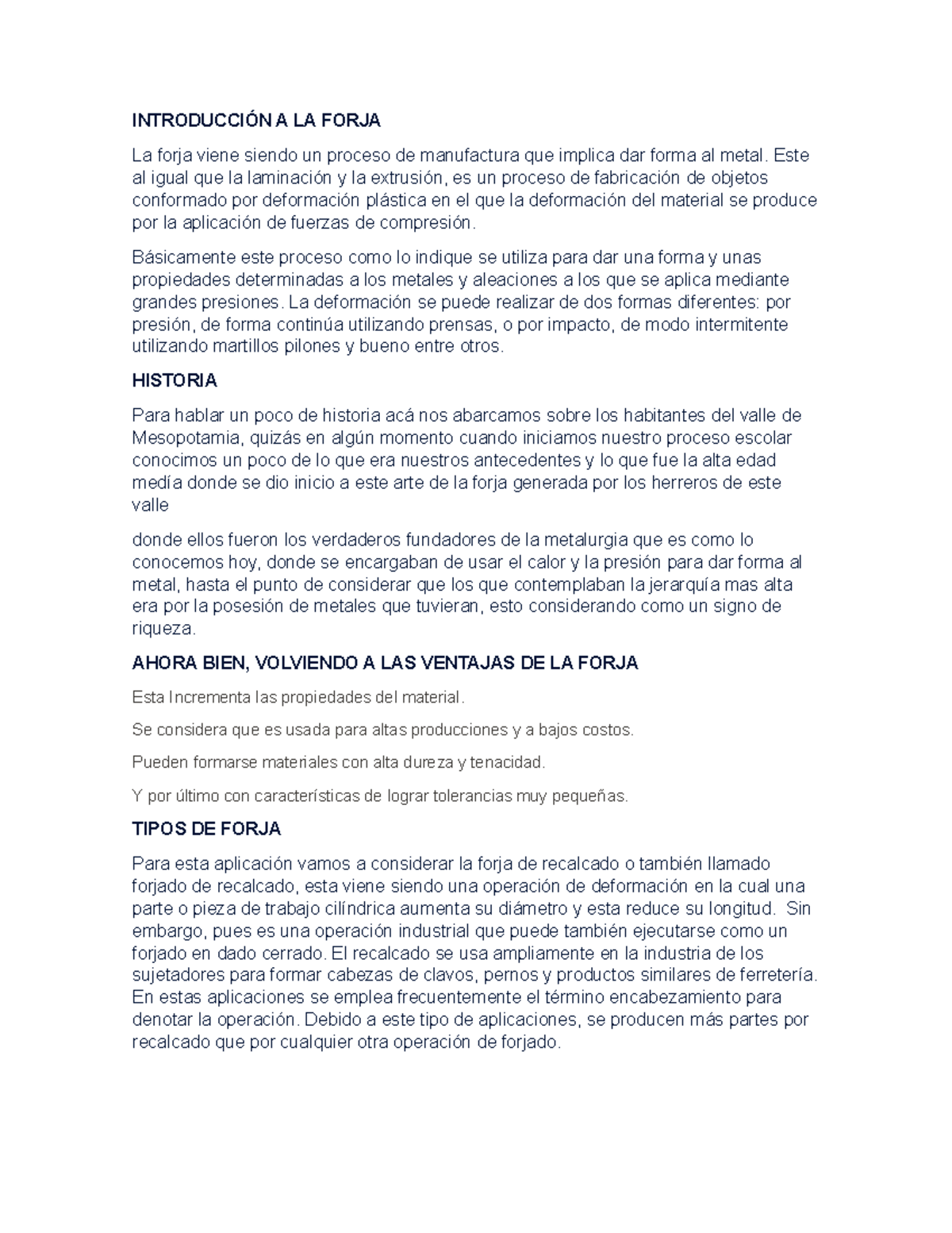 Mapa Conceptual Forja Recalcado En Frío lo que voy a decir ...
