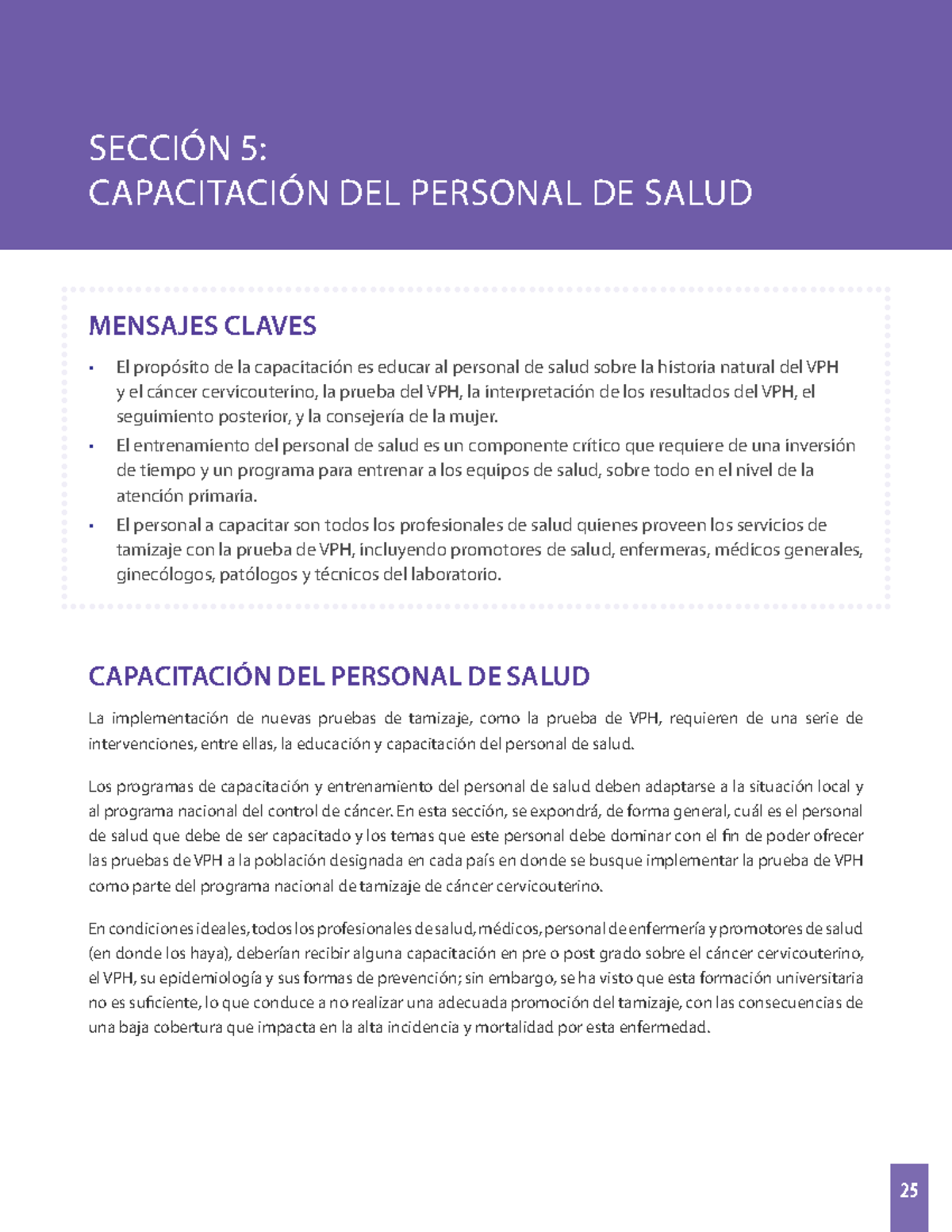 Manual-VPH-Espanol-S5 - 2525 CAPACITACIÓN DEL PERSONAL DE SALUD La ...