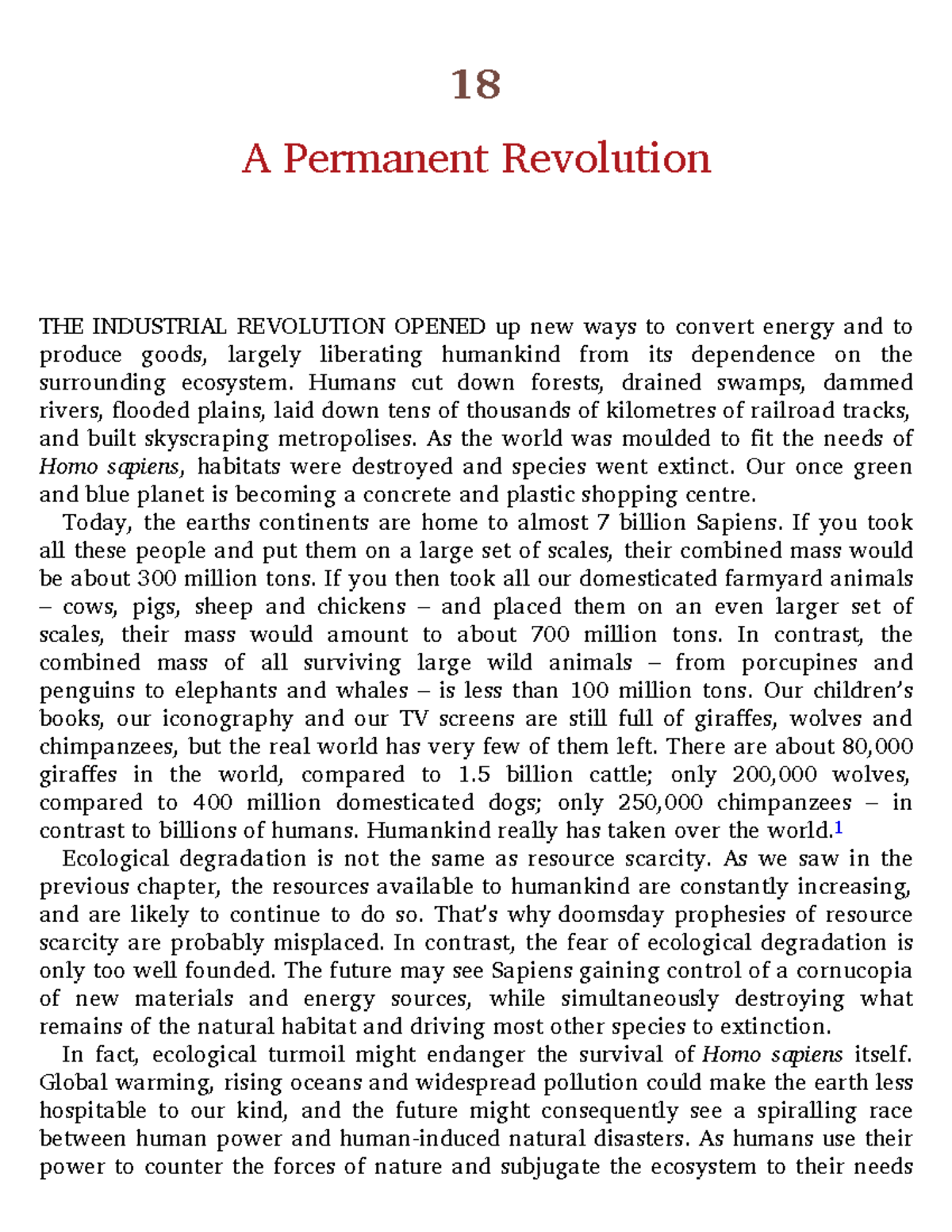 Harari Chapter 18 - Discussion #3 material - 18 A Permanent Revolution ...