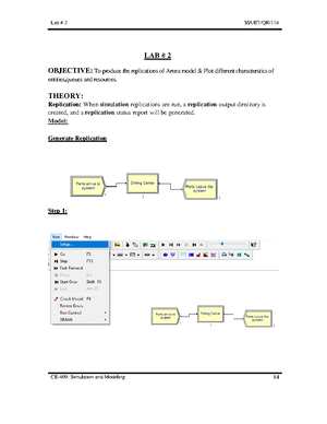 Lab 3-2 - Labs - LAB # 3 OBJECTIVE : To develop an Arena model using ...