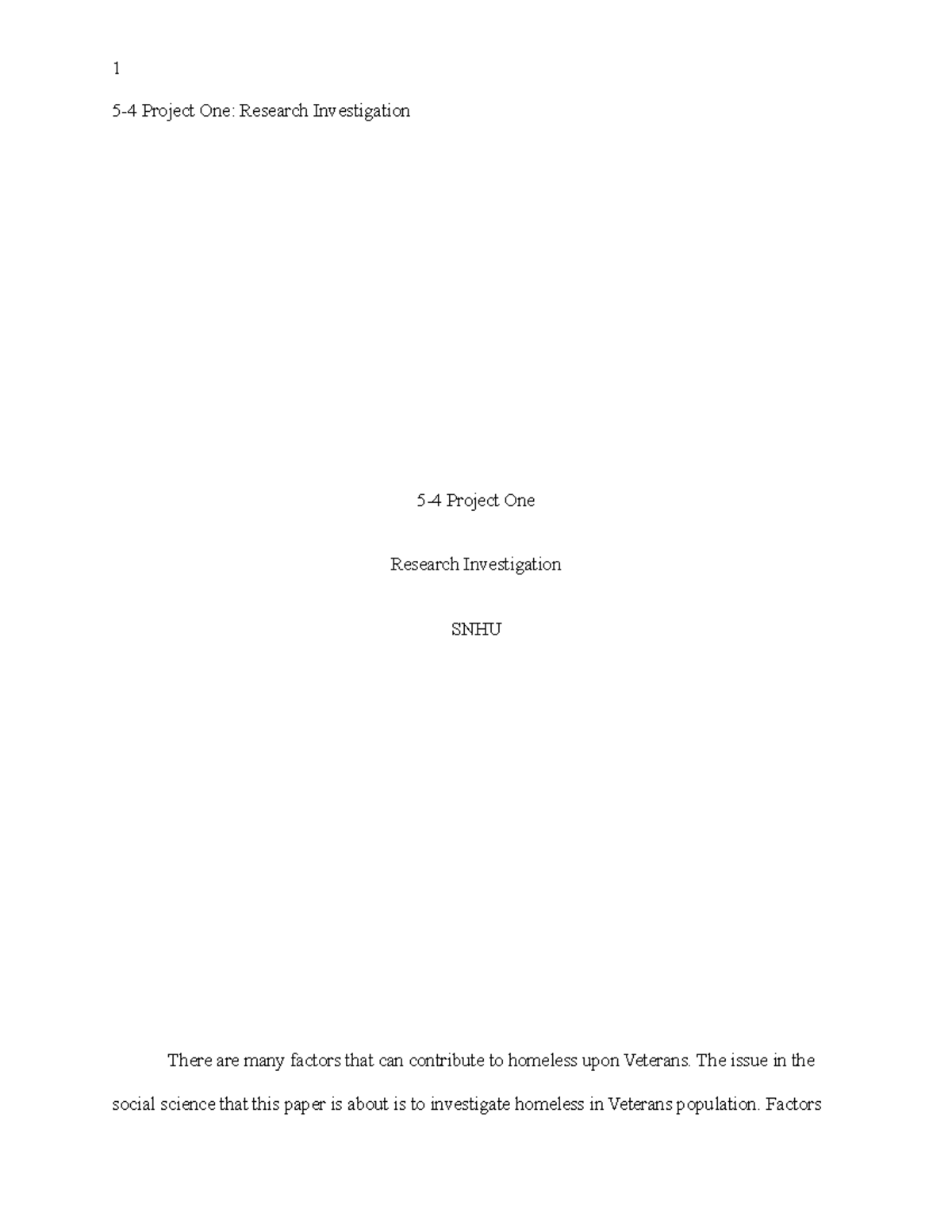 5-4 Project One- Research Investigation - The issue in the social ...