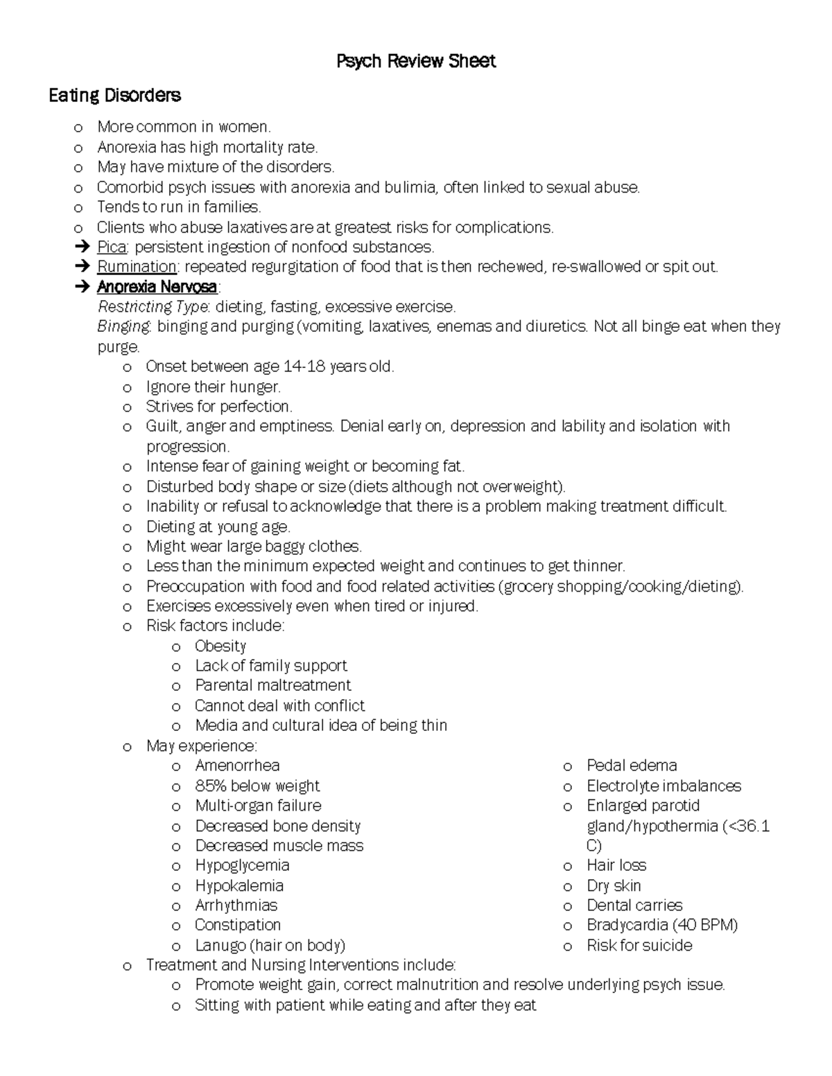 Psych Exam Review Sheet psych exam review - NU 202 - Queensborough ...