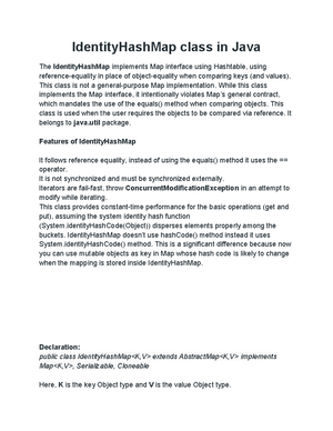 Hashtable in Java - Hashtable in Java The Hashtable class implements a hash table, which maps ...