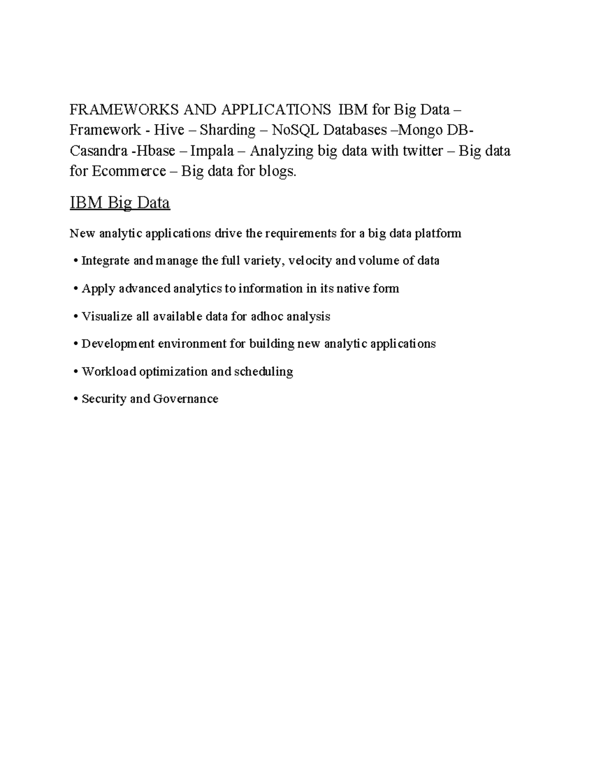 HIVE-Unit-5 - HIVE-Unit-5 - FRAMEWORKS AND APPLICATIONS IBM for Big Data – Framework - Hive ...