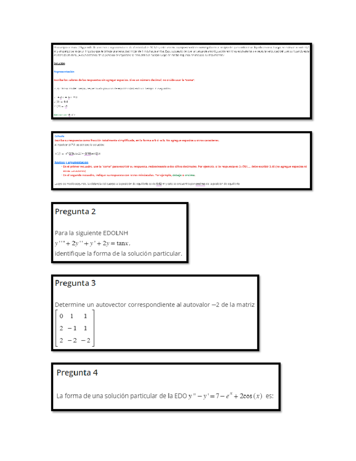 Preguntas de la EV2 - Presencial - Ecuaciones Diferenciales y Algebra Lineal - Studocu