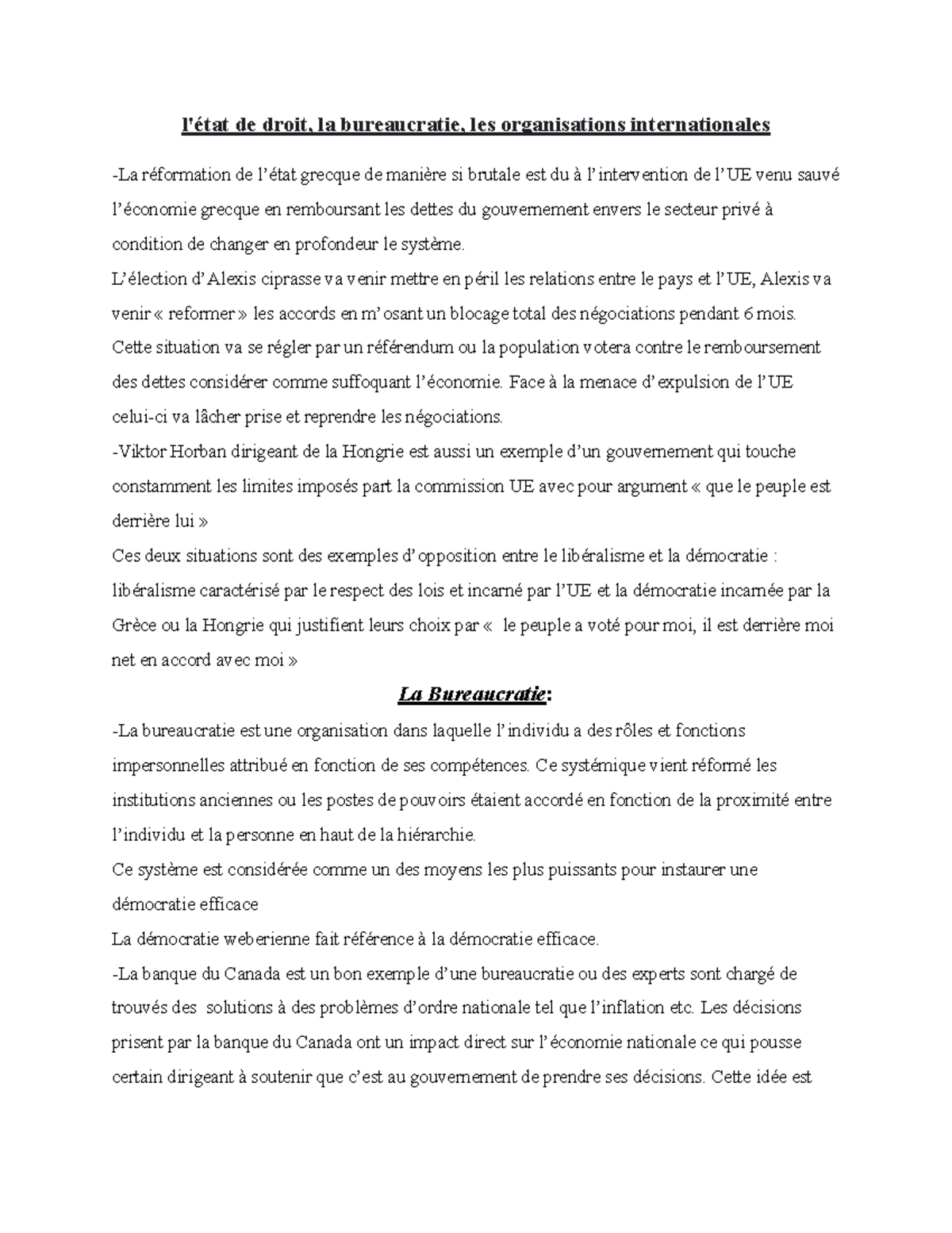 Pol 15 Novembre Cours 9 L etat De Droit L tat De Droit La