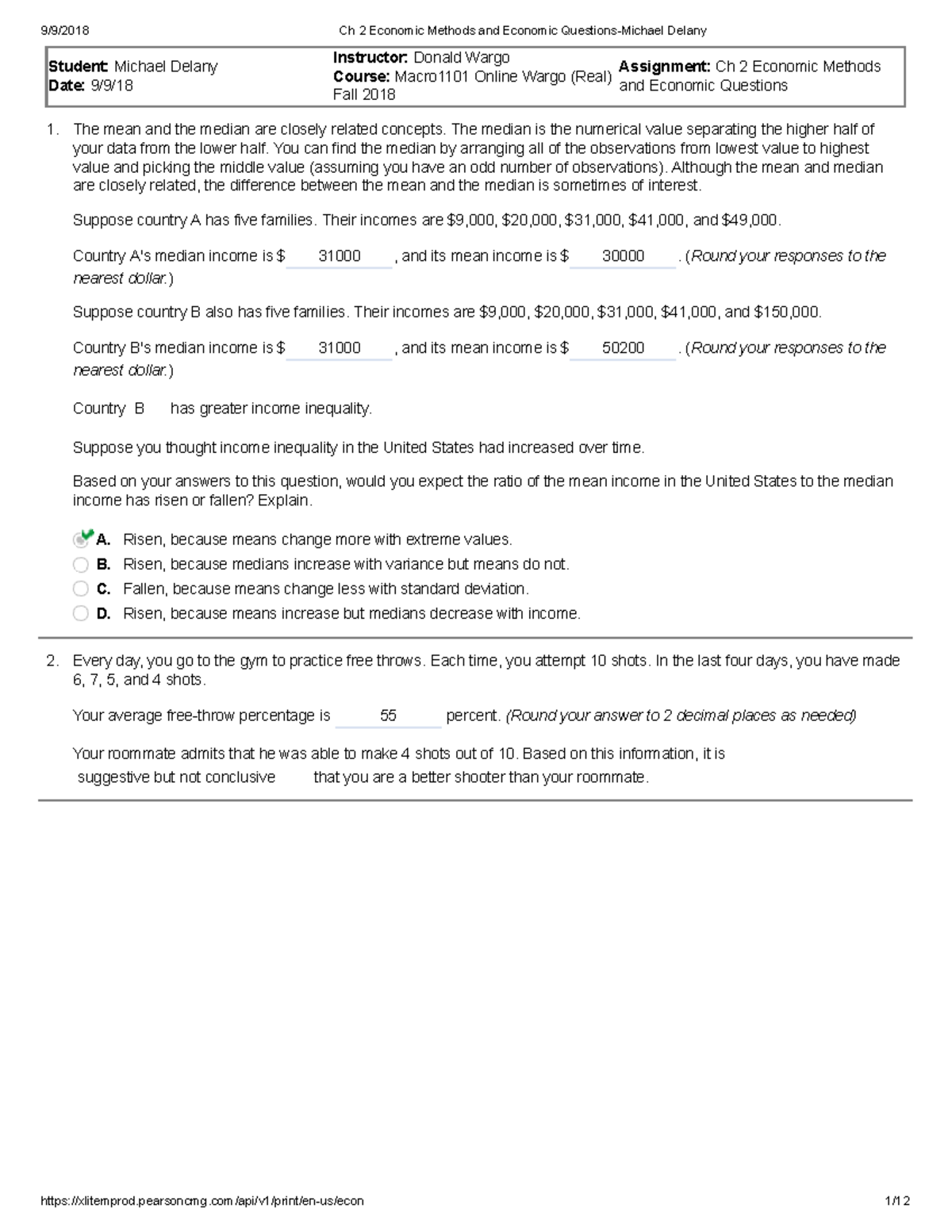 ECON1101 - Ch 2 Economic Methods and Economic Questions - 1. 2. Student ...