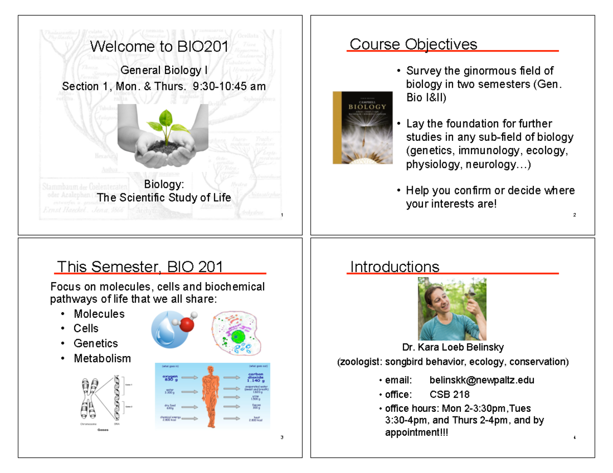 Gen bio Slide 1 - Welcome to BIO General Biology I Section 1, Mon ...