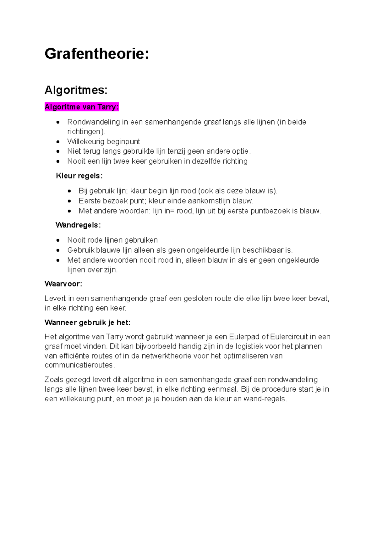 Grafentheorie 2024 04 09 - Grafentheorie: Algoritmes: Algoritme van ...