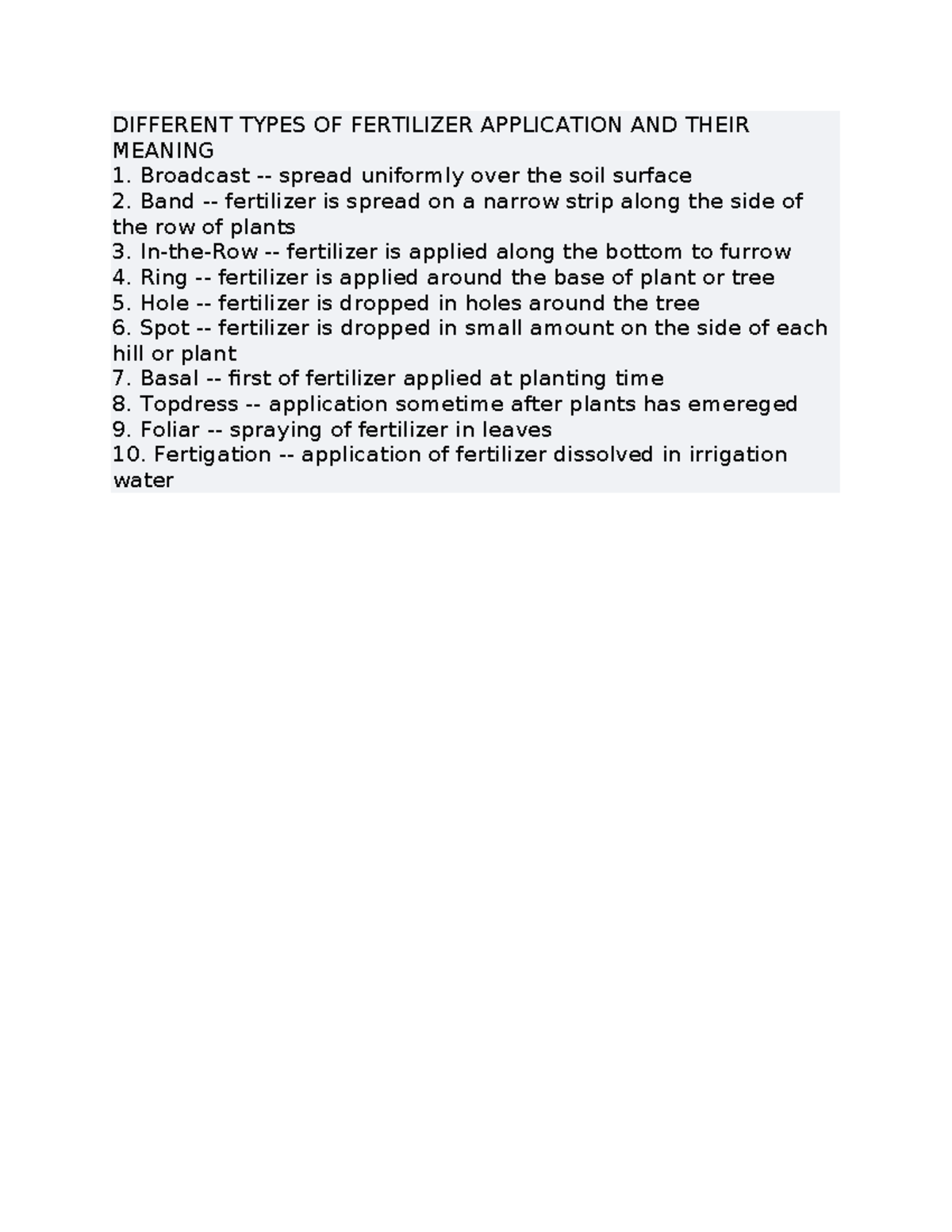 Different Types OF Fertilizer Application AND Their Meaning - DIFFERENT ...