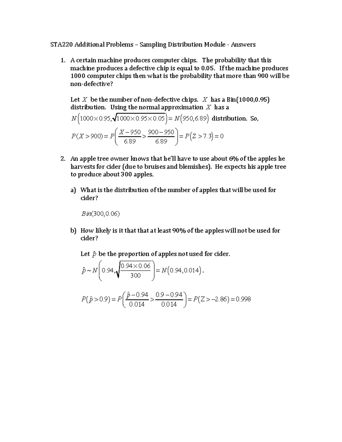 Practice Problem Set 4.2 - Solutions - - Studocu
