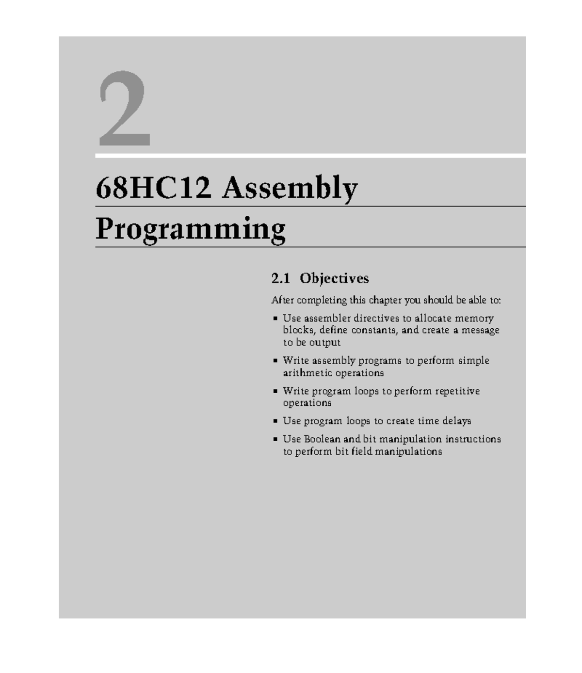 Huang-Chap02 - HC12 Assembler - 2 68HC12 Assembly Programming 2 ...