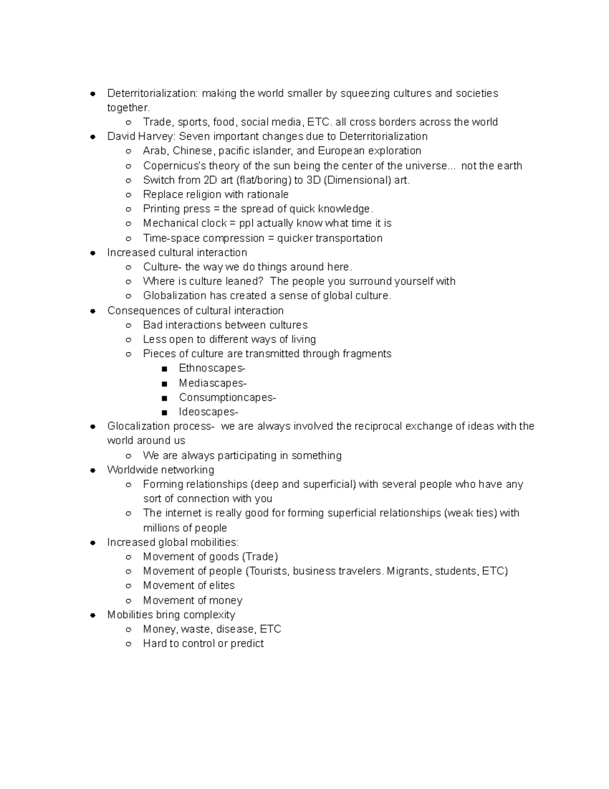 Sociology Notes - Deterritorialization: making the world smaller by ...