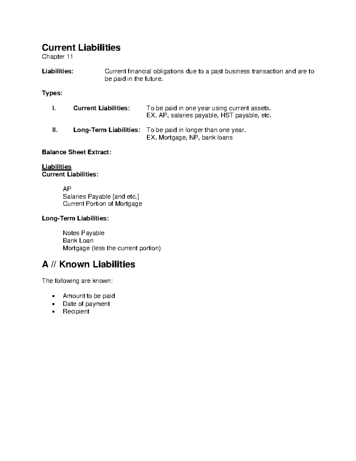 Chapter 10 - Current Liabilities - Current Liabilities Chapter 11 ...