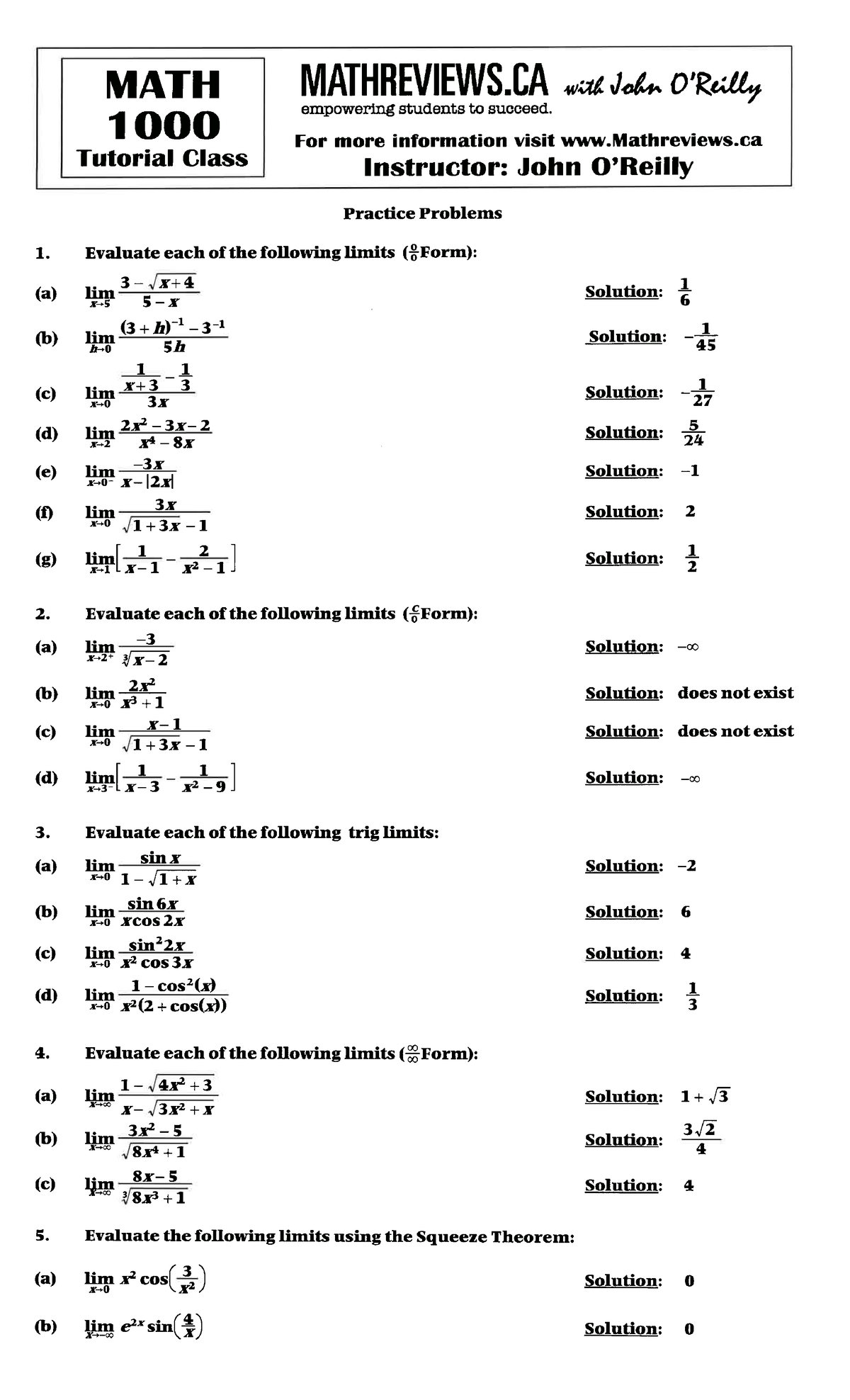 Math 1000 Test Review Part 1 Fall 2022 Class Sheets - Math 1000 ...