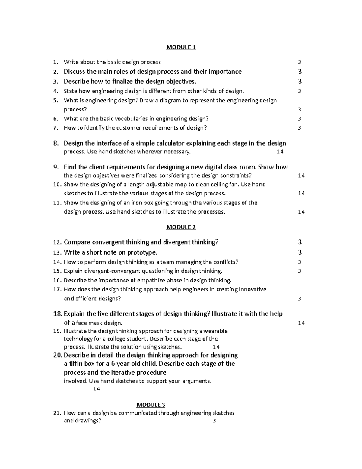 DE Question BANK Series TEST 1 - MODULE 1 1. Write about the basic ...