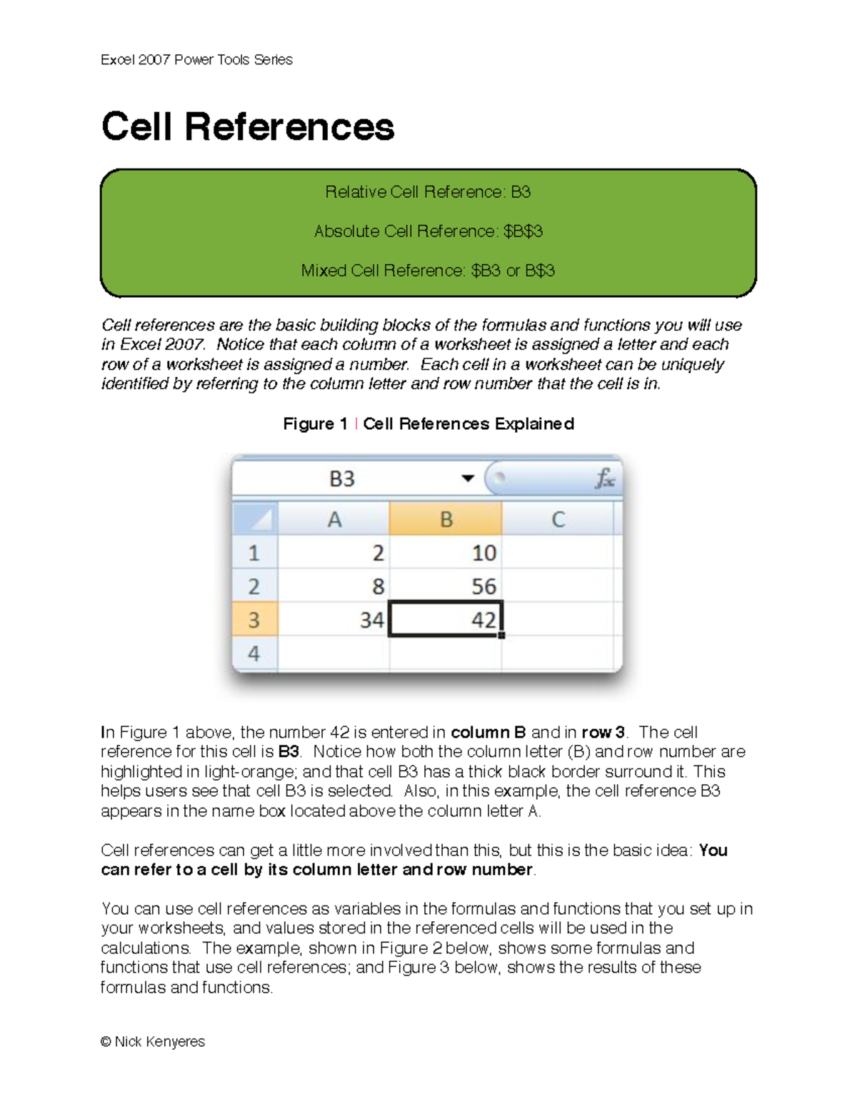 Cell ReferencesFor Practice and Study - Cell References Cell references ...