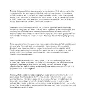 Notes on Advanced Biological Oceanography - Advanced Biological ...