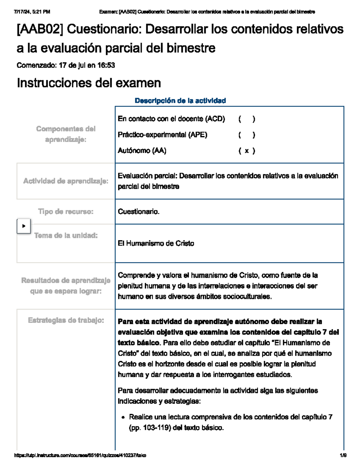[AAB02] Cuestionario Desarrollar los contenidos relativos a la evaluación parcial del bimestre ...