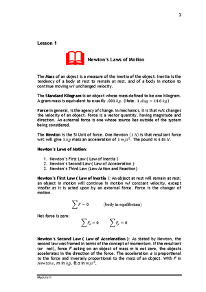 Momentum and Impulse - MODULE VI Lesson 1: Momentum and Impulse Lesson ...