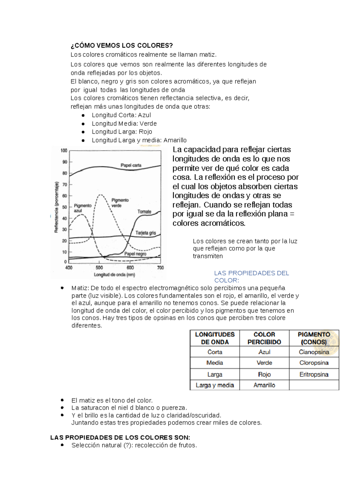 Tema 3 percepción: ¿qué son y cómo percibimos los colores? Trastornos ...
